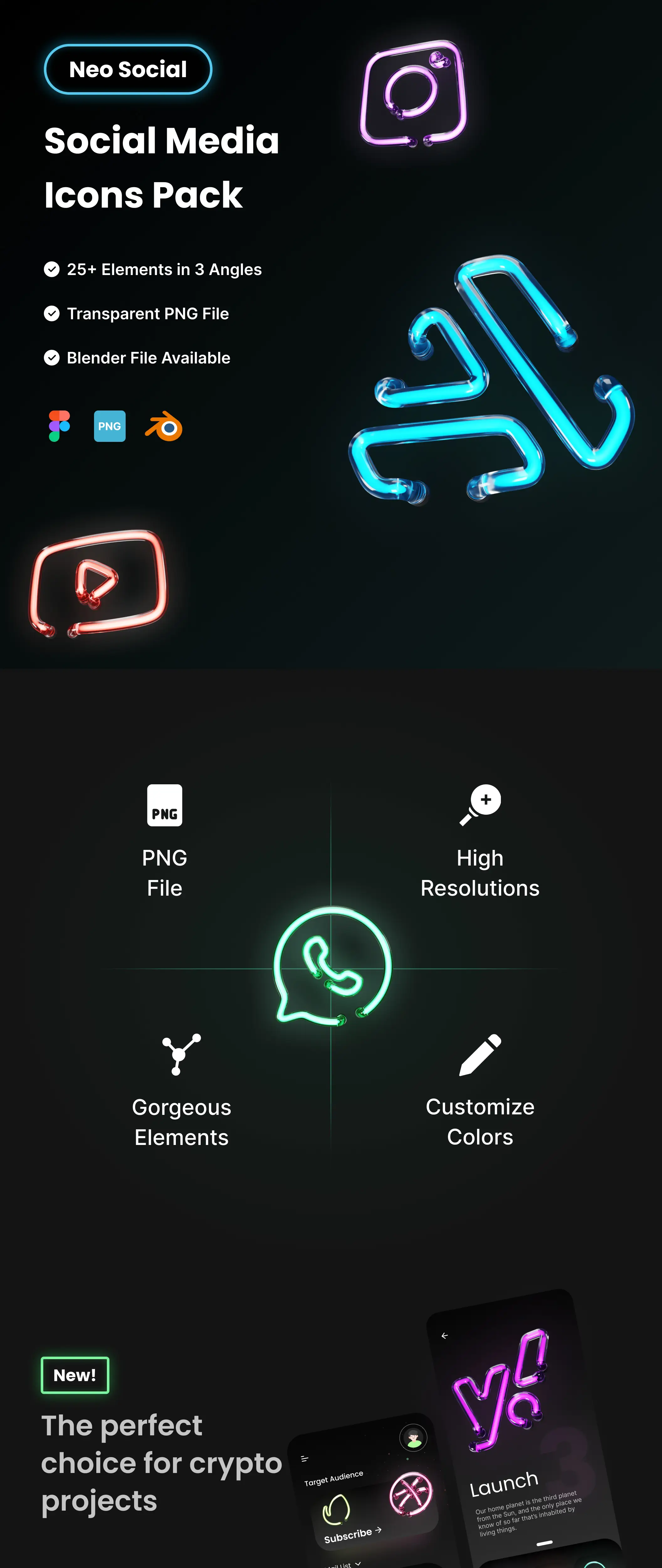 Best Social Media 3D Icons Pack | Neo Social 3D | Iqonic Design